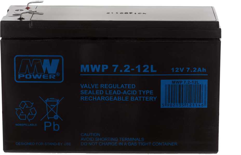 Mw Power MWPower MWP 12V 7,2Ah F2(250) AGM akumuliatorius, 12 metų ...