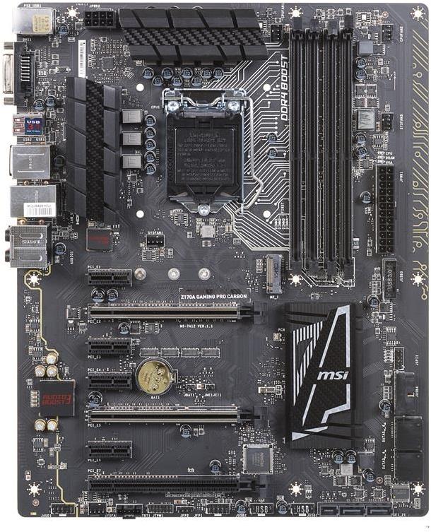pagrindinė plokštė MSI Z170A GAMING PRO CARBON (LGA 1151 ATX), modelis ...