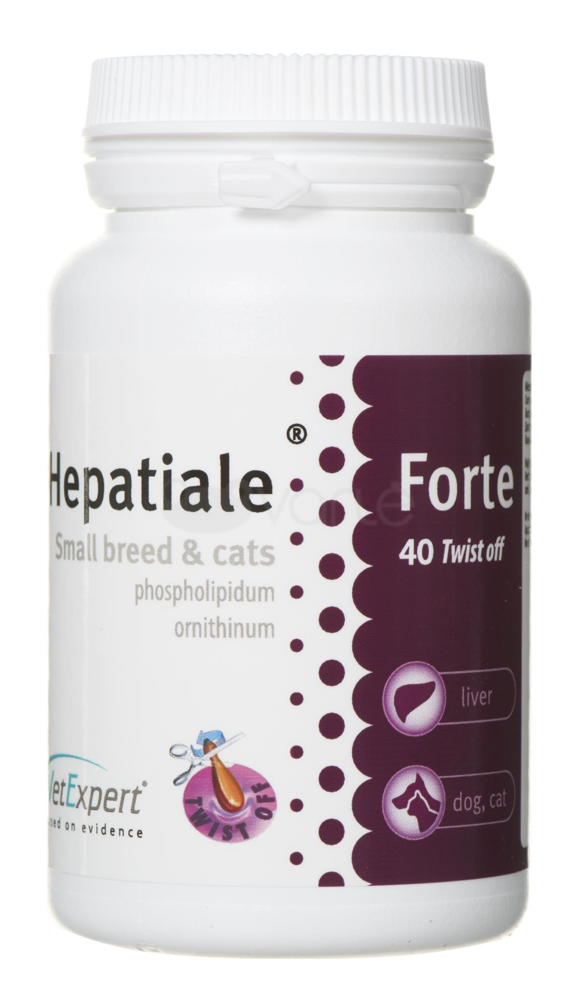 Vetexpert HEPATIALE FORTE mažos veislės ir katės 40 kap., modelis ...