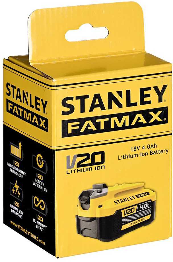 Akumuliatorius Stanley FatMax; 18 V; 4,0 Ah; Li-ion, modelis - SFMCB204-XJ, žema kaina | Varle.lt