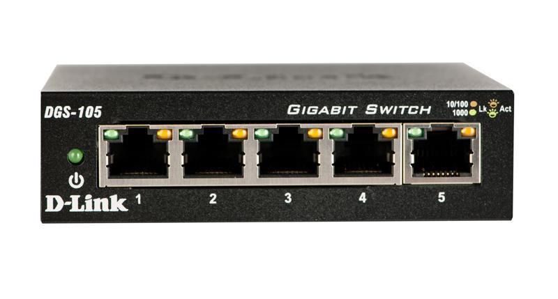 Šakotuvas D-Link DLINK DGS-105 / E 5 prievadų Gigabit jungiklis ...