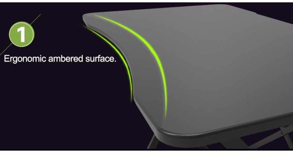 Techly Gaming Desk for PC with Angular Ergonomic Edge Juodas, modelis ...