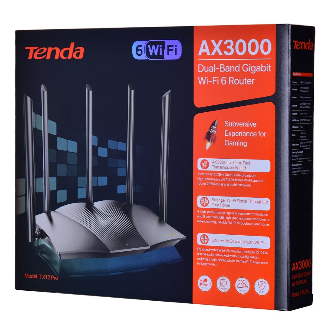 Tenda TX12 PRO bevielis maršrutizatorius Fast Ethernet Dviejų juostų (2 ...