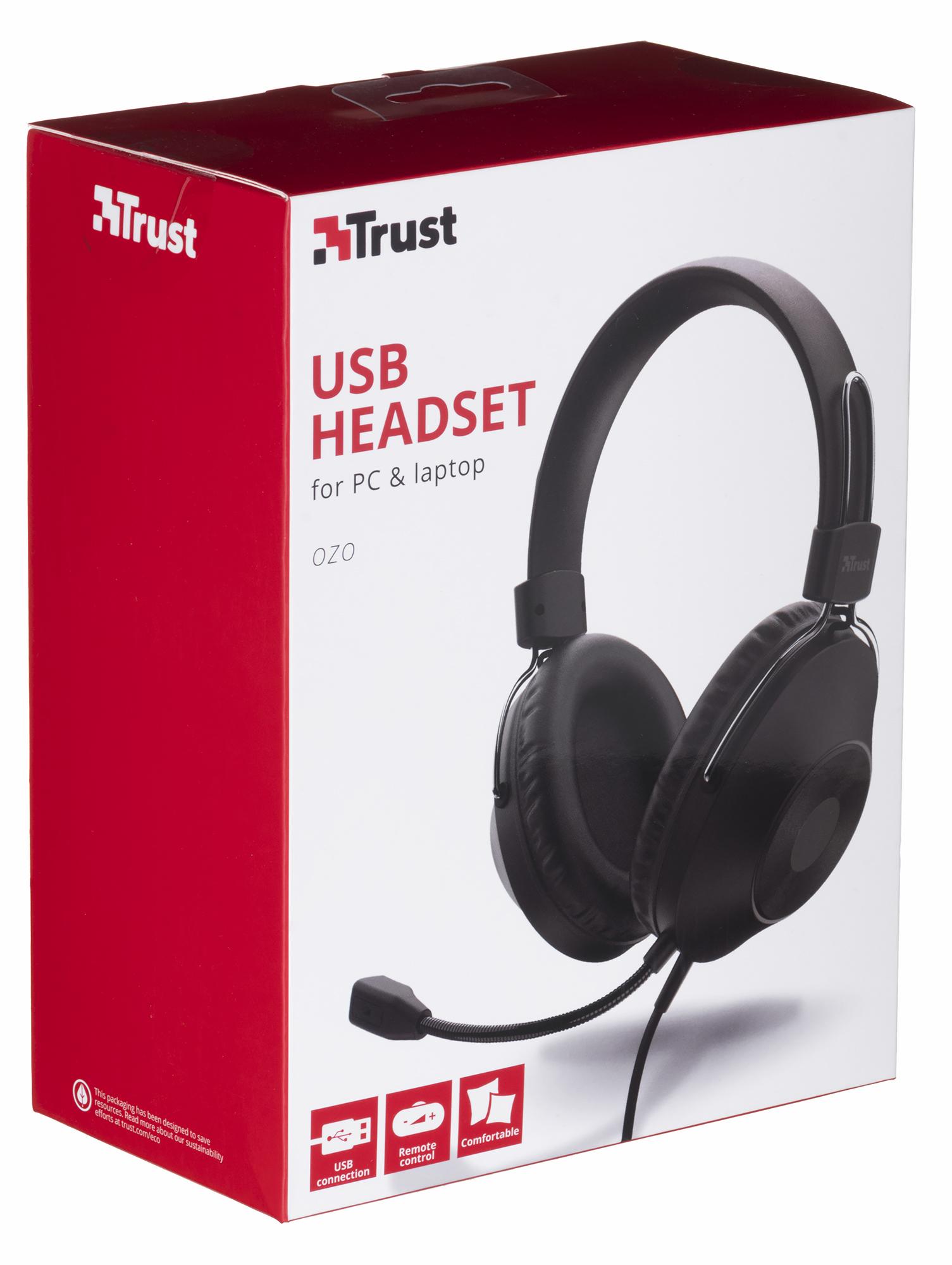 Komfortiškos kompiuterinės ausinės Trust OZO, USB jungtis, 24132 ...