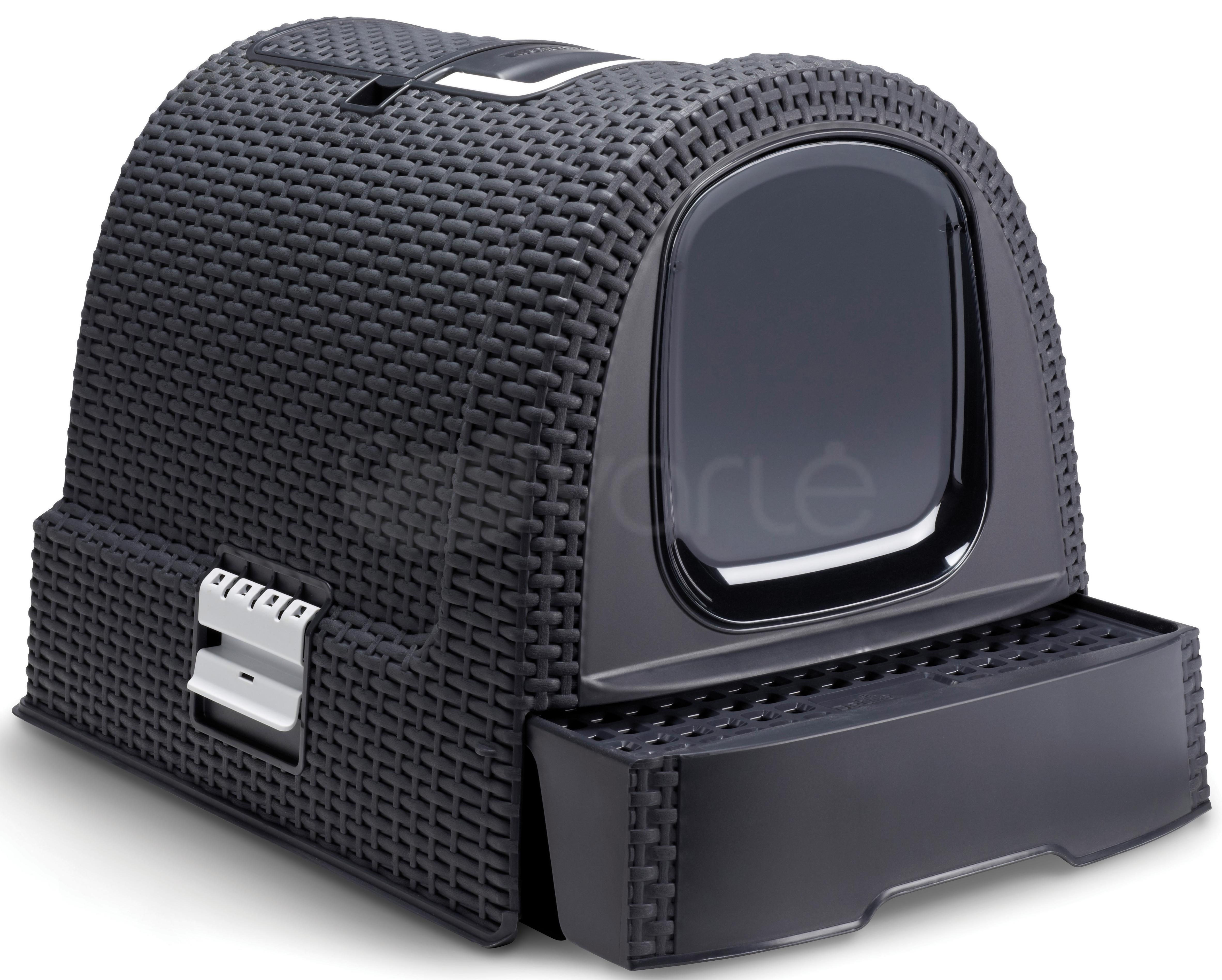 Curver Rattan tualetas katėms grafito spalvos 51x39x39cm, modelis - C ...