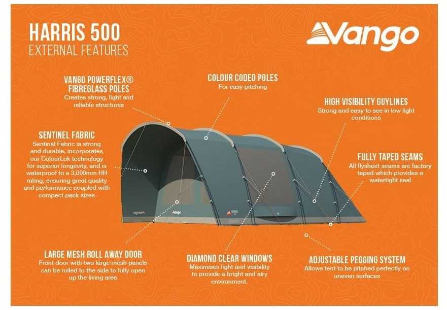 VANGO HARRIS 500 TENT, modelis - 5059474007751, žema kaina | Varle.lt