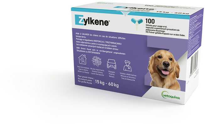 VETOQUINOL Zylkene 100 tablets 15-60kg - dog formula - 450mg, modelis ...