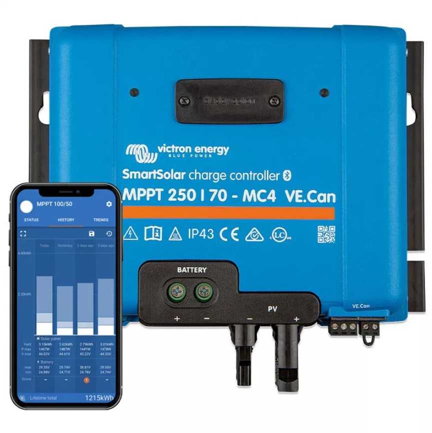 Victron Energy SmartSolar MPPT 250 / 70-MC4 charge controller, modelis - SCC125070521, žema ...