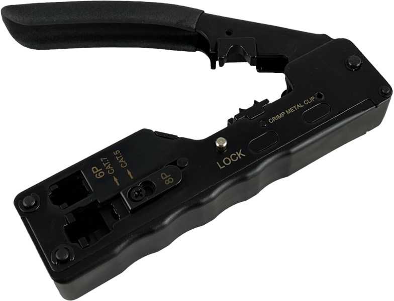 Crimping tool 8P / 6P / 4P (RJ45 / RJ12 / RJ11) for EZ type through ...