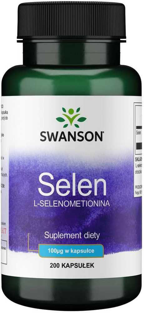 Selenas Selenium L-Selenomethionine, Swanson, 100mcg, 200 kapsulių ...