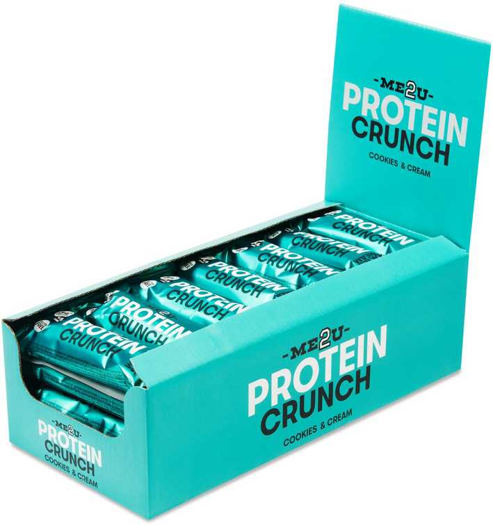 Proteino batonėlis Me2U Crunch Cookies & Kreminis, 45 g x 18 vnt., žema ...