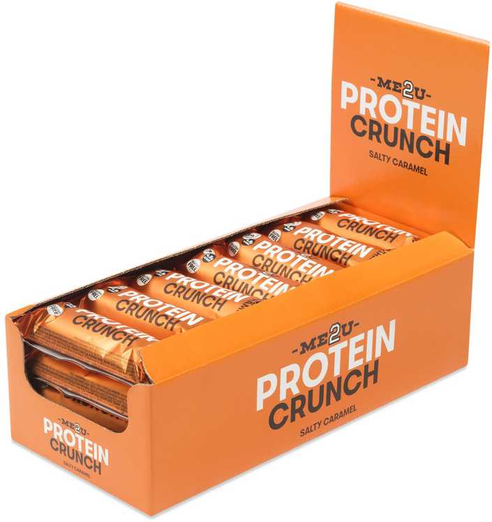 Proteino batonėlis Me2U Crunch Salty Caramel, 45 g x 18 vnt., žema ...