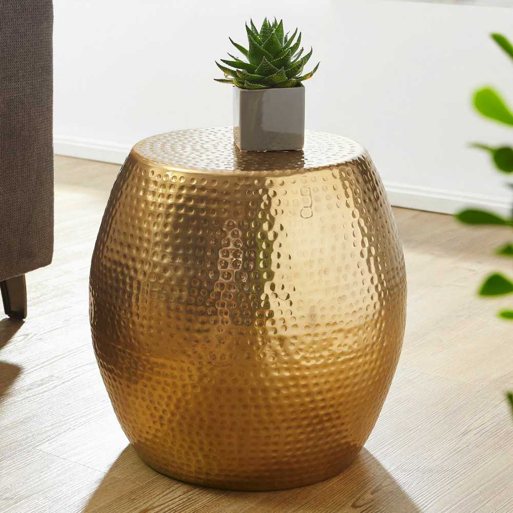 Gold Side table Ø 42 cm Aluminum Cantilever table metal modern auksinis ...