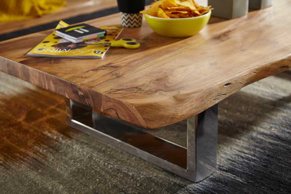 WOHNLING coffee table ASURA Acacia coffee table wood solid coffee table ...
