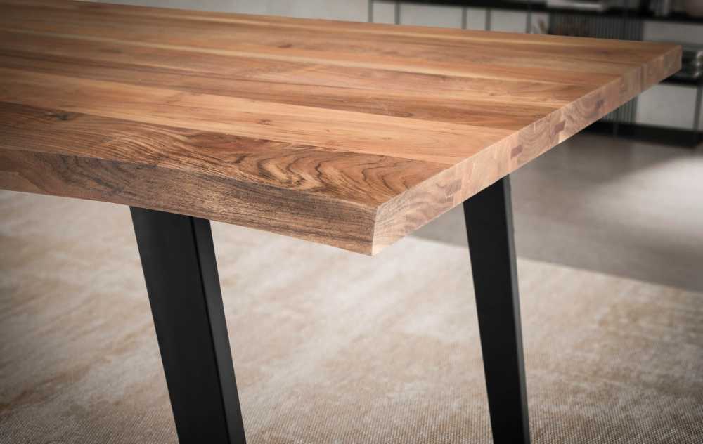 WOHNLING dining room table 140 cm acacia solid wood dining table ...