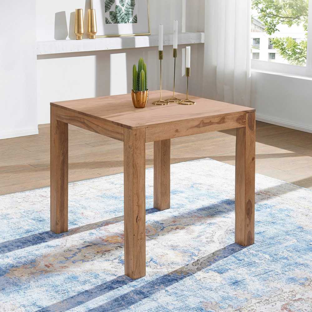 WOHNLING dining table MUMBAI square solid 80 x 80 cm acacia kitchen ...