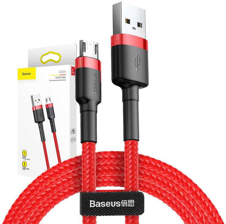 Baseus Cafule Micro USB laidas 24A 1m raudonas, žema kaina | Varle.lt