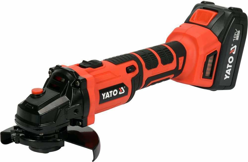 Yato Akumuliatorinis kampinis šlifuoklis | bešepetėlinis | 3 Ah | 125 mm | 18V (YT-82829), žema ...
