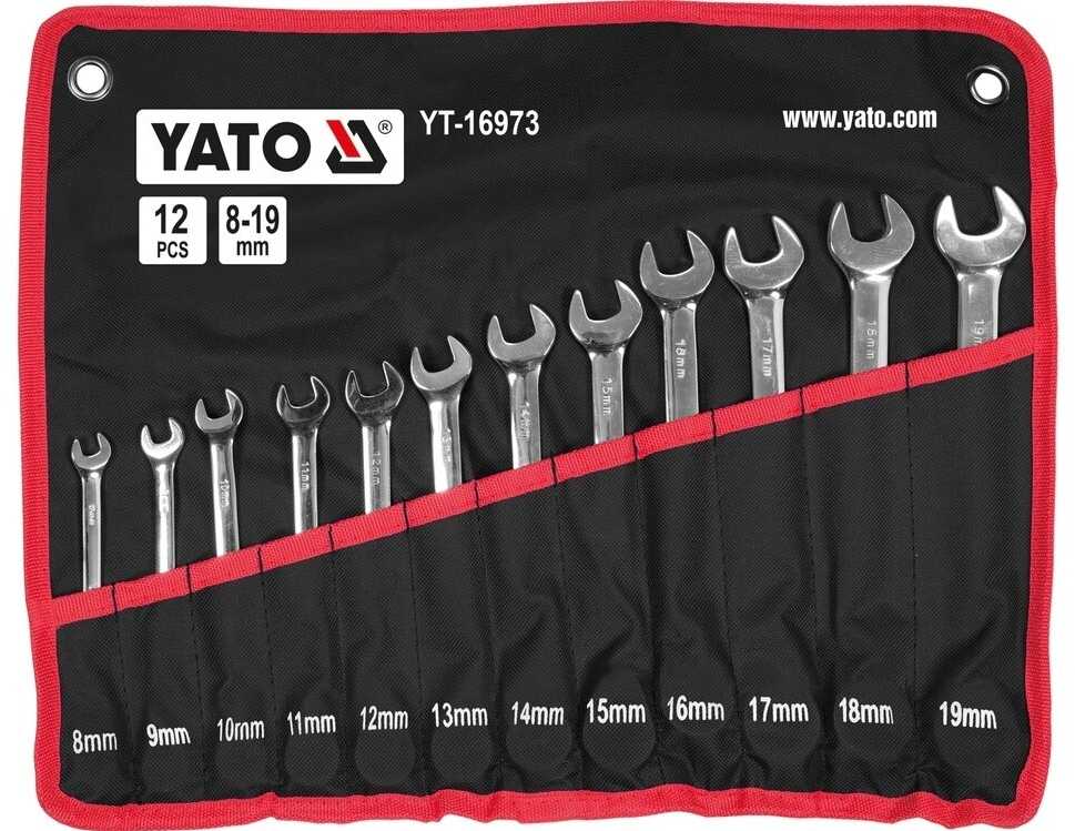 Yato Toya Terkšlinių raktų rinkinys | šarnyriniai | 8 - 19 mm | 12 vnt. (YT-16973), modelis - YT ...