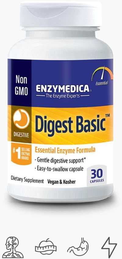 Enzymedica Digest™ Basic - virškinimo fermentų kompleksas, 30 vegetariškų kapsulių, žema kaina ...