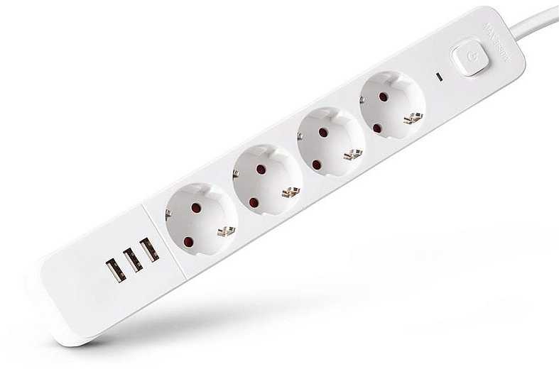 Entac prailgintuvas su įžeminimu 4lizdų+3USB 1.5 m 3680W, žema kaina | Varle.lt