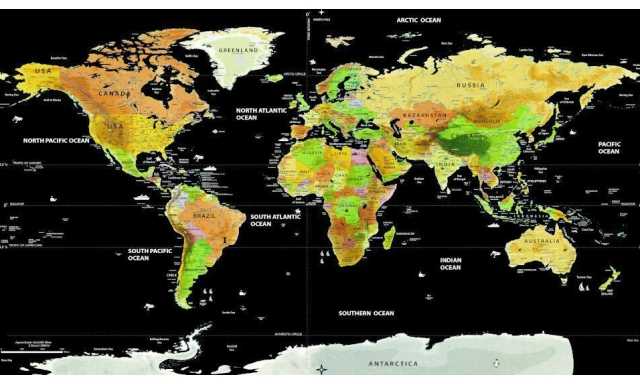 Inny Žemėlapis świata su flagami auksinė mapa zdrapka, žema kaina ...