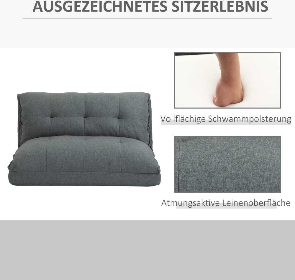 Fotelis HOMCOM grindų kėdė "2-in-1" grindų sofa-lova 13 padėčių ...