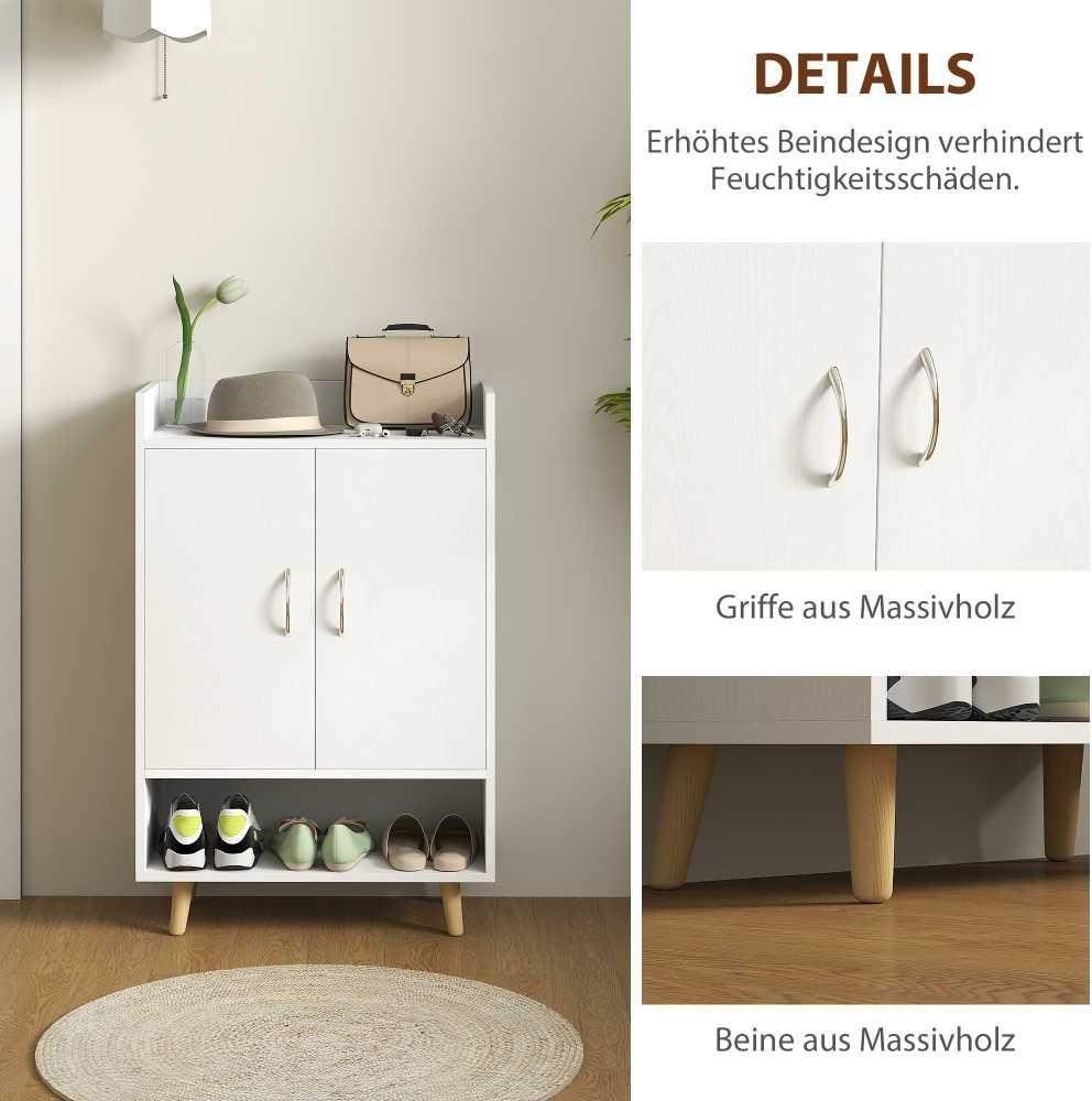 HOMCOM Batų spinta, batų lentyna su durelėmis ir lentynomis, skirta 12 ...