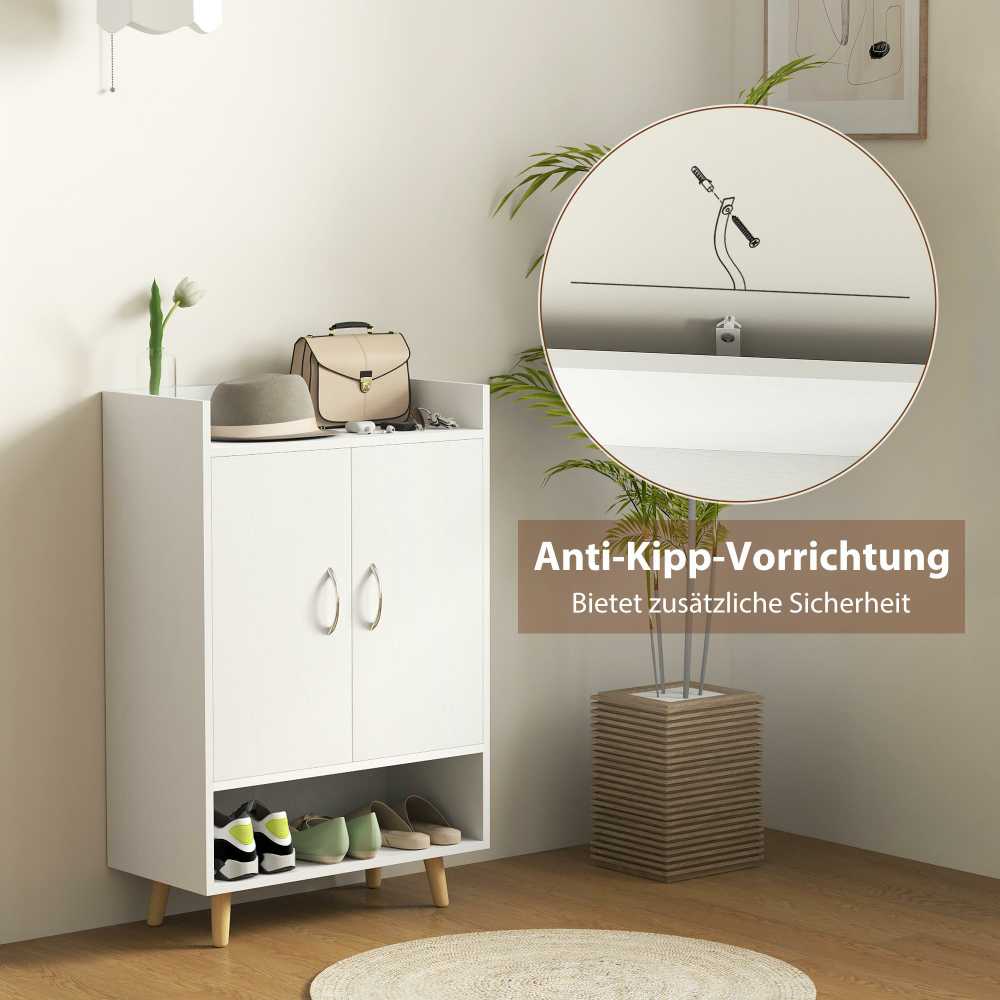 HOMCOM Batų spinta, batų lentyna su durelėmis ir lentynomis, skirta 12 ...