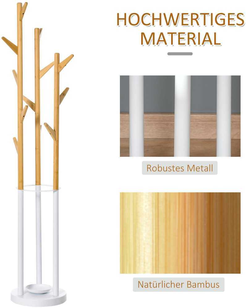 HOMCOM Drabužių stovas Stovintis drabužių stovas su 13 kabliukų ...