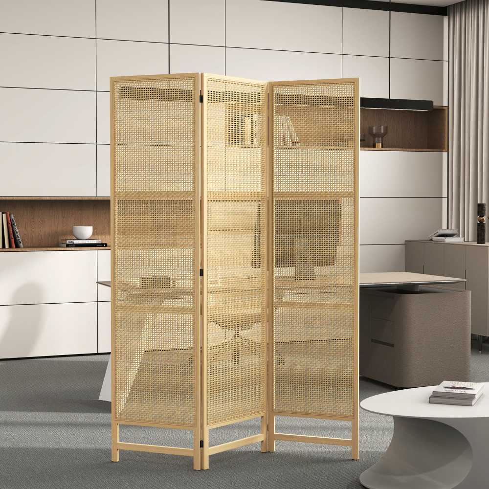 HOMCOM Ekranas 3 dalių 135 x 180 cm pertvarų sienelė kambario pertvara ...