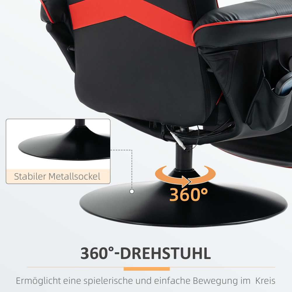Homcom Ergonomiška gulima gaming kėdė su puodelio laikikliu, modelis ...