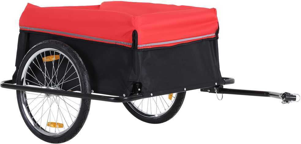 HOMCOM Krovininė dviračių priekaba Juodai Raudona, modelis - 5550-3432 ...