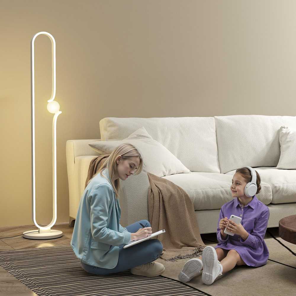 HOMCOM LED pastatomas šviestuvas, reguliuojamo ryškumo toršeras su ...