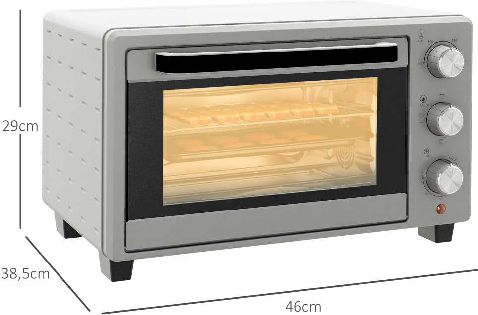 "HOMCOM" mini orkaitė 21 l picų kepimo krosnelė, mini krosnelė su ...