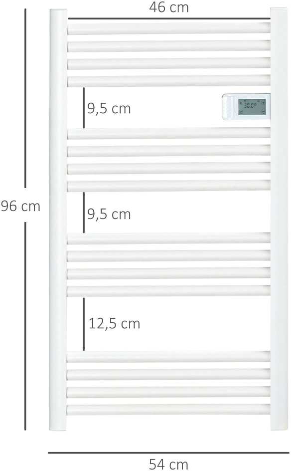 HOMCOM Rankšluosčių radiatorius Vonios kambario radiatorius 16 ...