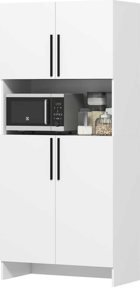 HOMCOM Virtuvės spintelė, aukšta spintelė su mikrobangų krosnelės ...