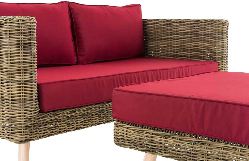 Lauko baldų komplektas Mville 2 vietų sofa "Molde" su kojūgaliu apvaliu ...