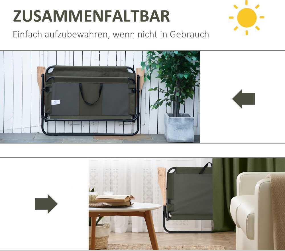Outsunny Sulankstoma turistinė kėdė, 2 sėdimos vietos, su puodelio ...