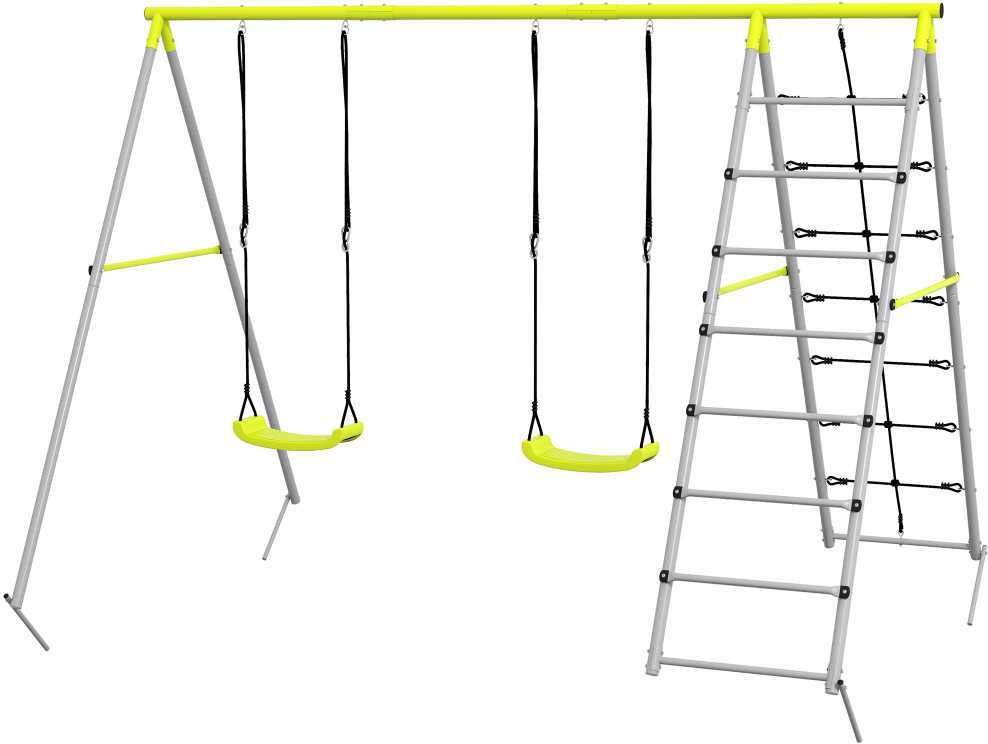 "Outsunny" vaikų sūpynės sūpynės sūpynės rėmas 2 sūpynės laipiojimo ...