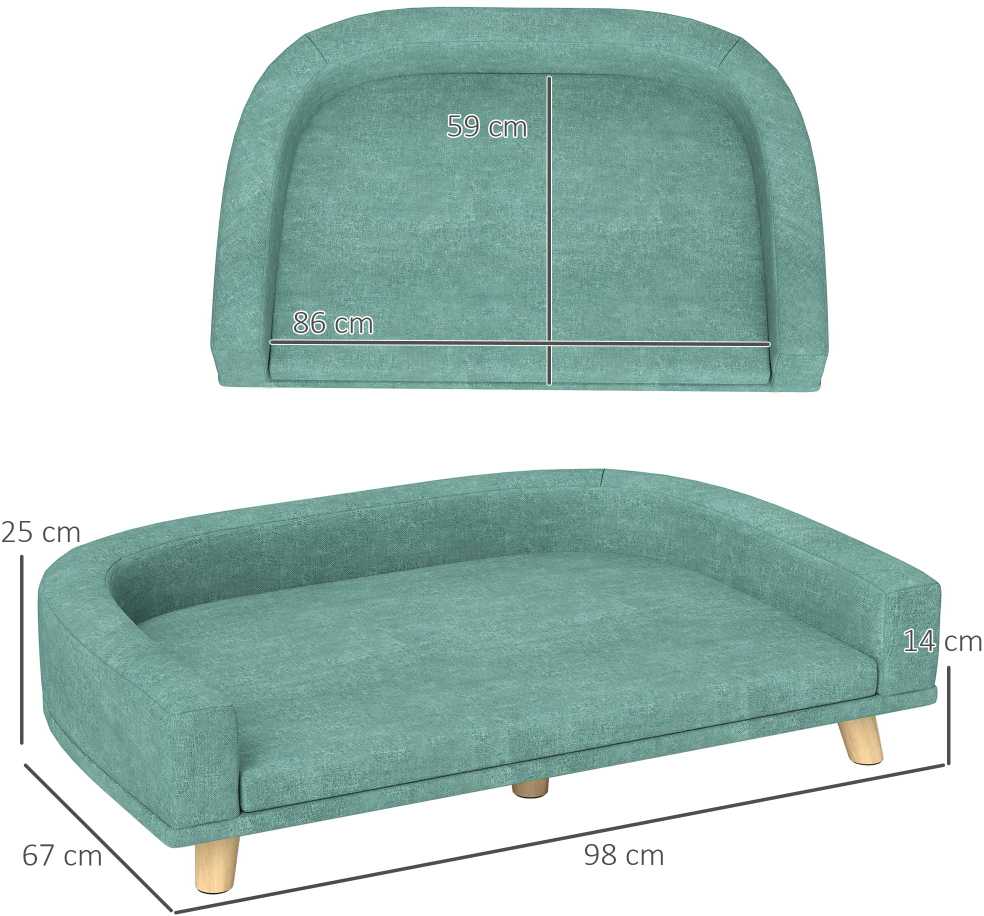 PawHut sofa šunims Patogi sofa su pagalvėle, idealiai tinka dideliems ...