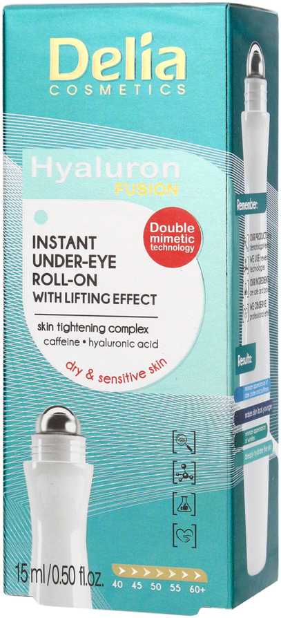 Delia Cosmetics Hyaluron Fusion 50+ Roll-on liftingujący pod oczy 15ml ...