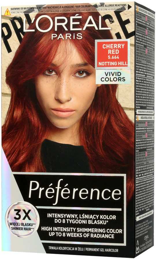 L'Oreal Paris Preference Vivid Colors 5.664 Cherry Raudona, modelis ...