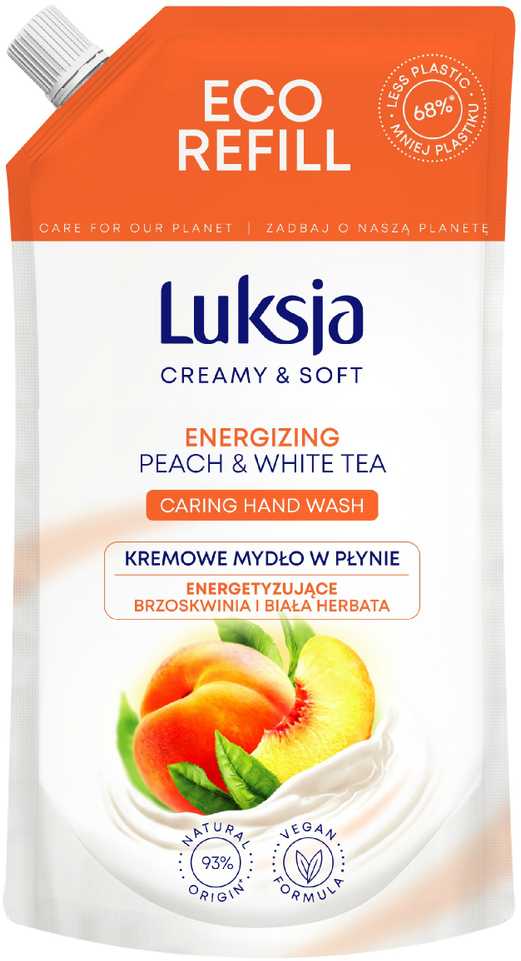 Skystasis muilas LUKSJA PEACH & Baltas TEA, papildas, 400 ml, žema ...