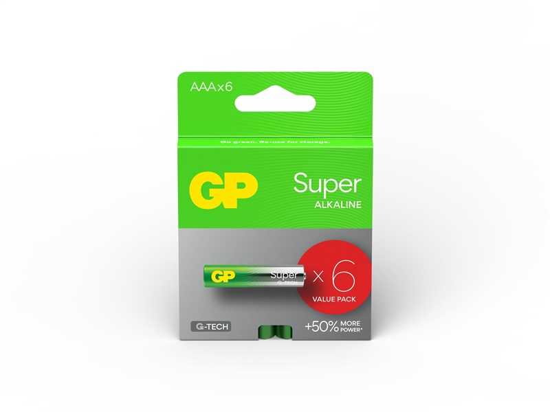 Elementai GP SUPER ALKALINE AAA / LR03, 1,5V, 6 vnt., žema kaina | Varle.lt