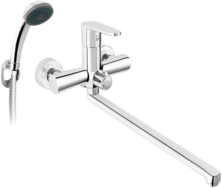 Ferro Vonios maišytuvas ilgu snapu su dušo kompl. CORDOBA BCD55A ...