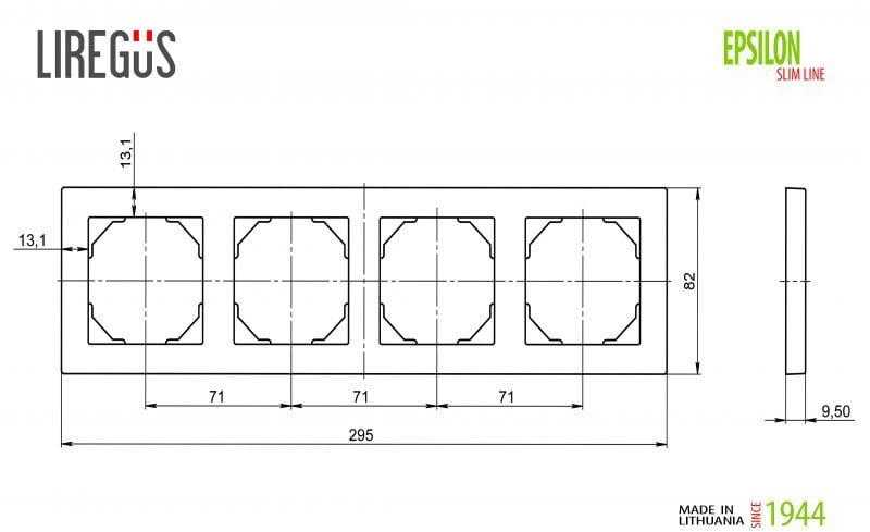 Liregus 4-vietis rėmelis EPSILON SLIM LINE, šampano sp., žema kaina ...