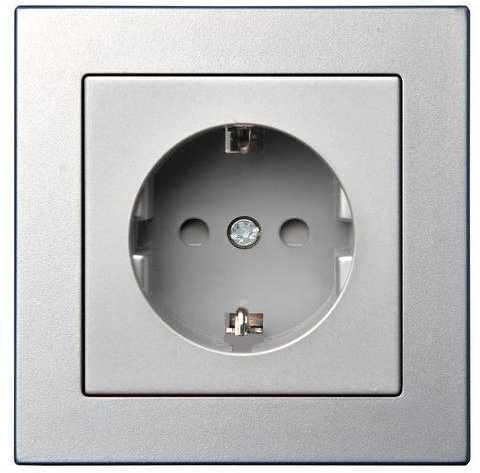 Kištukinis lizdas LIREGUS EPSILON, su įž., metalo spalvos, žema kaina ...