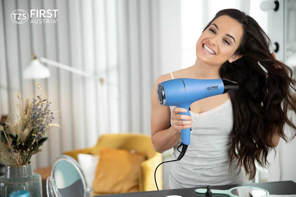 Mėlyna TZS First Austria Plaukų džiovintuvas, 2200W Max, Ionic, Diffuser, Mėlyna FA-5654-7-BU ...