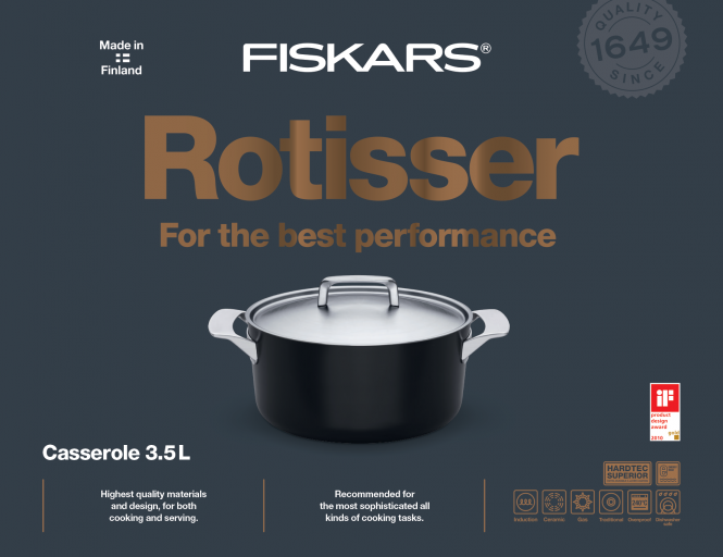 Puodas su dangčiu Fiskars Rotisser 1023755, 3,5L, modelis - 1023755 ...